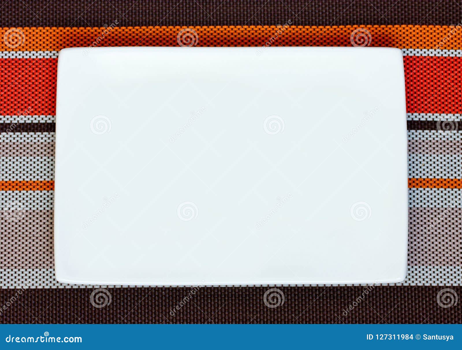 White Rectangular Empty Plate Stock Photo - Image of decoration ...