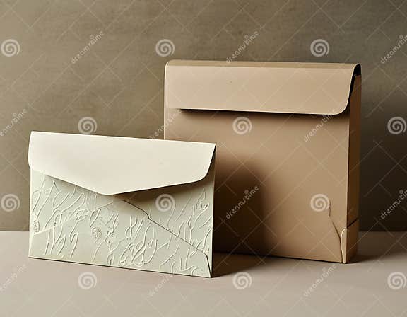 A White Envelope with a Brown Envelope Inside Stock Illustration ...