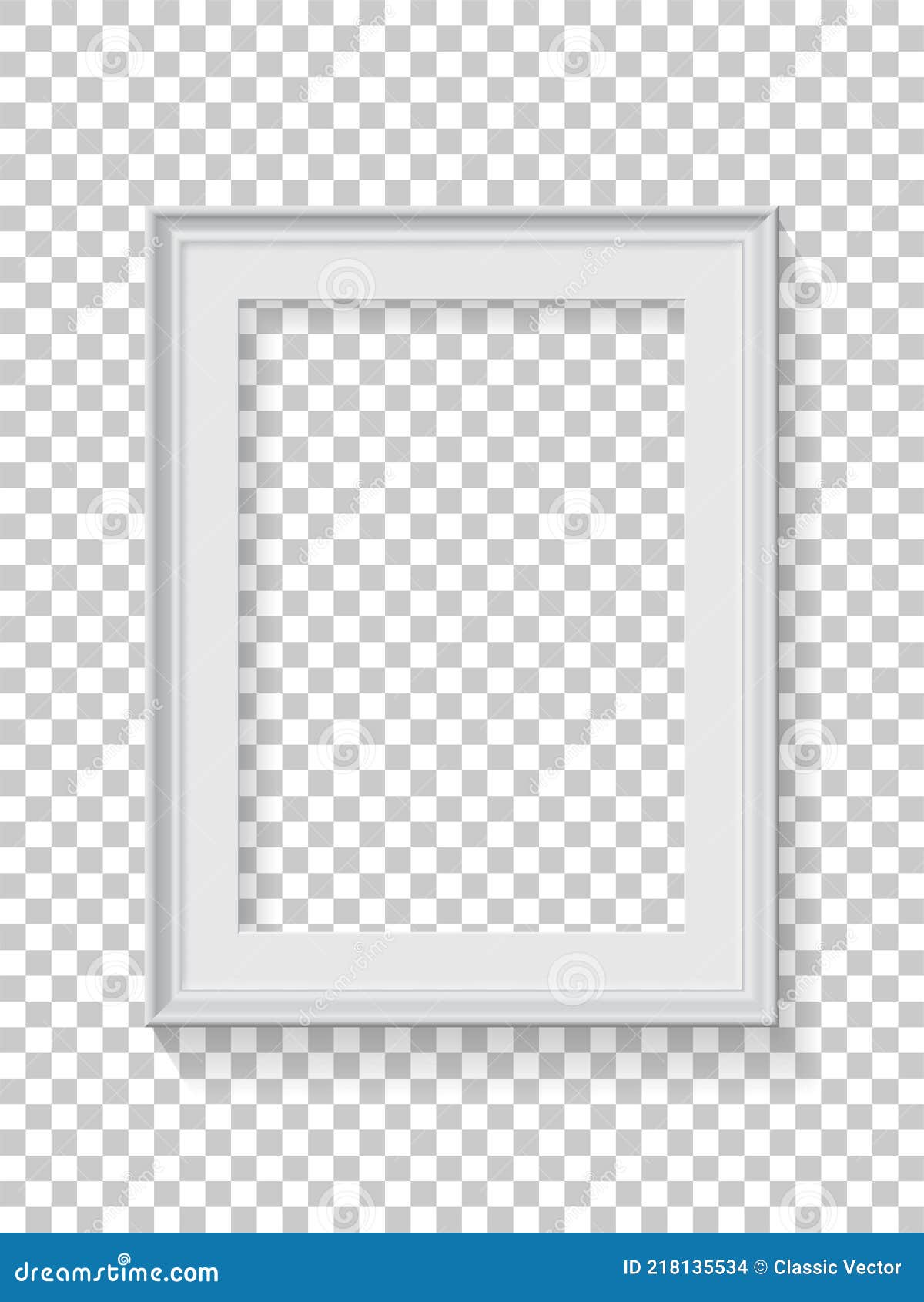 White Rectangular Frame for Picture on Transparent Background. Blank ...