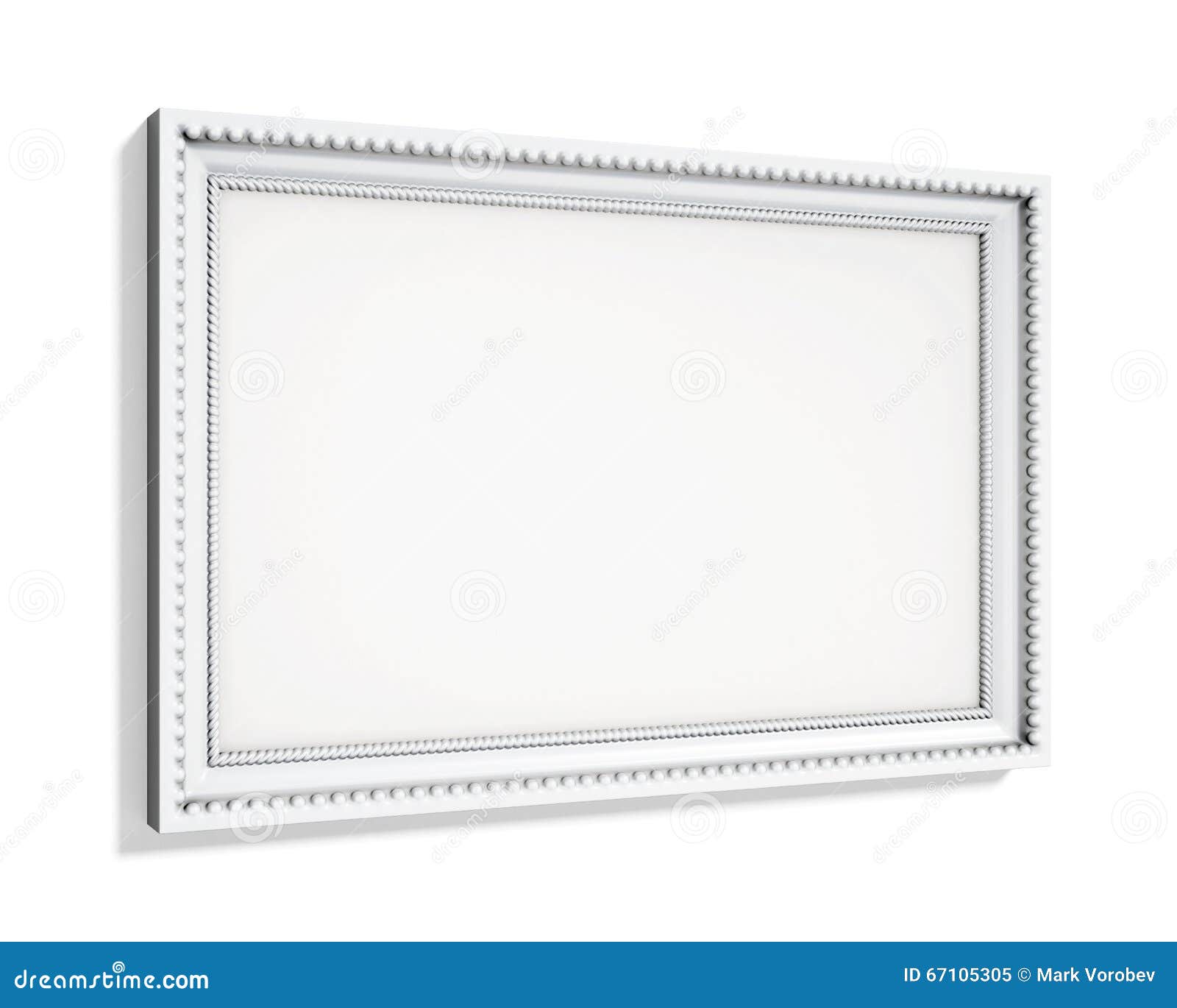 White Rectangular Frame on White Background. 3d Renderi Stock ...