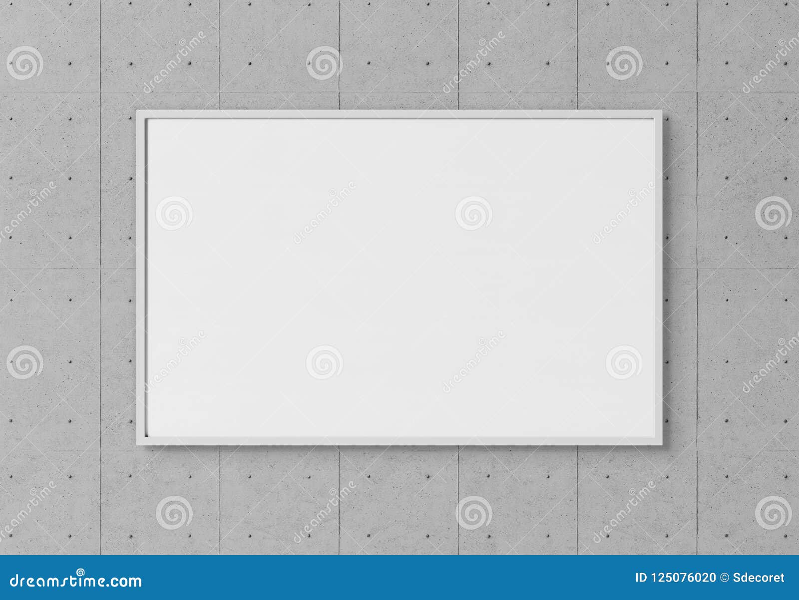 White Rectangular Horizontal Frame Hanging on a White Wall Mocku Stock ...