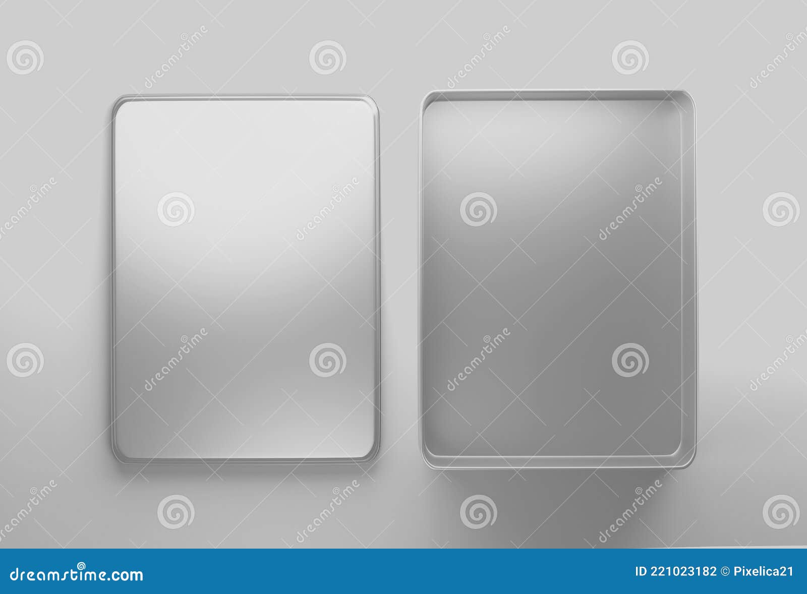 White Rectangular Metal Box, Blank Aluminium Can Container with Lid, 3d ...