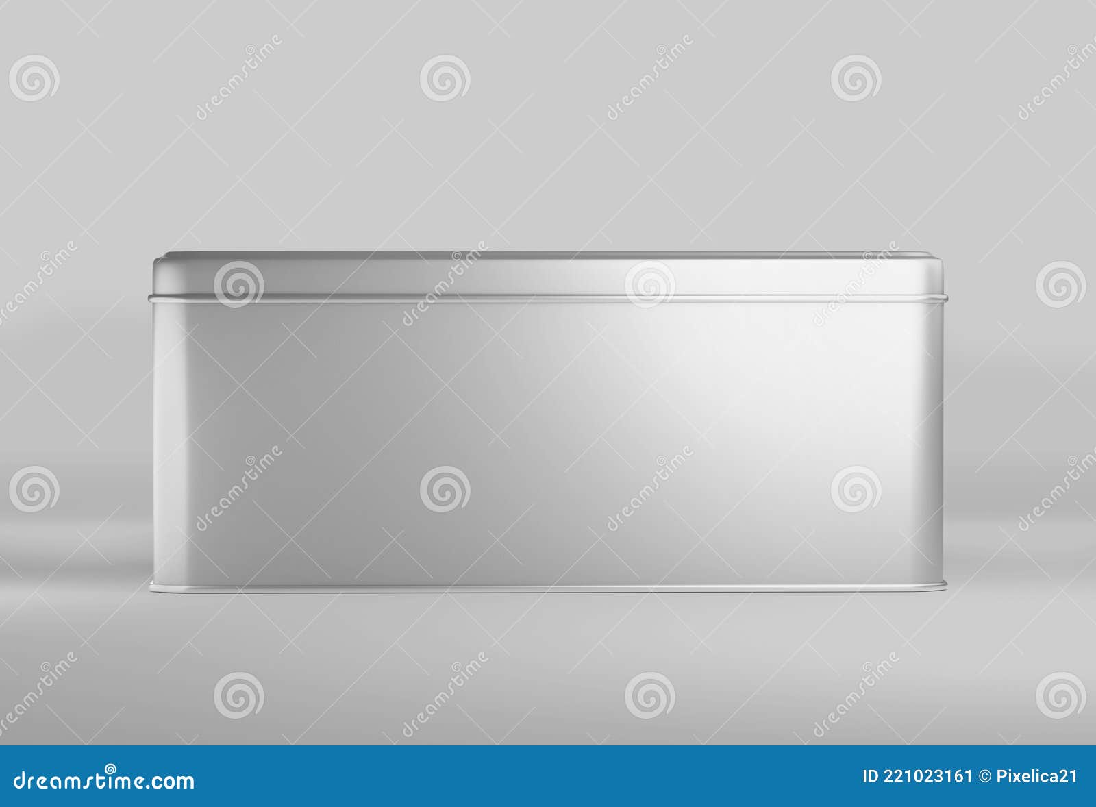 White Rectangular Metal Box, Blank Aluminium Can Container with Lid, 3d ...