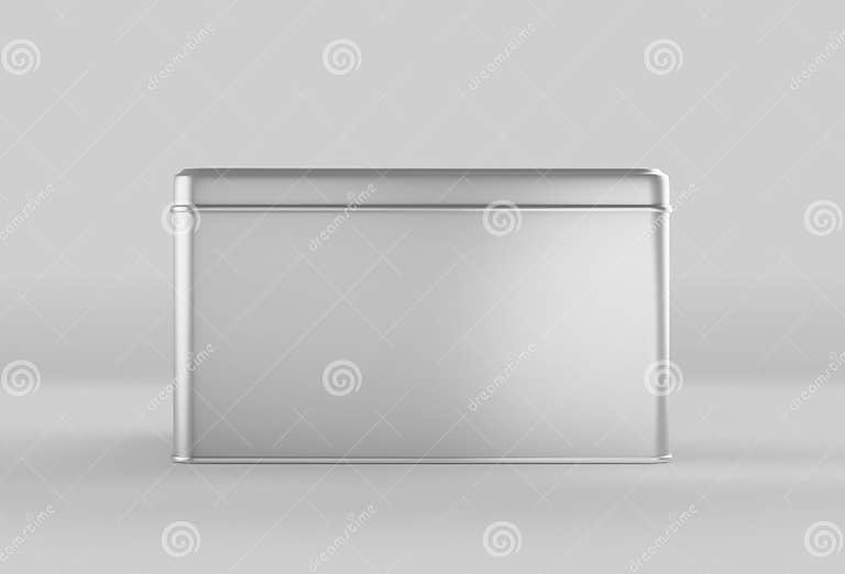 White Rectangular Metal Box, Blank Aluminium Can Container with Lid, 3d ...