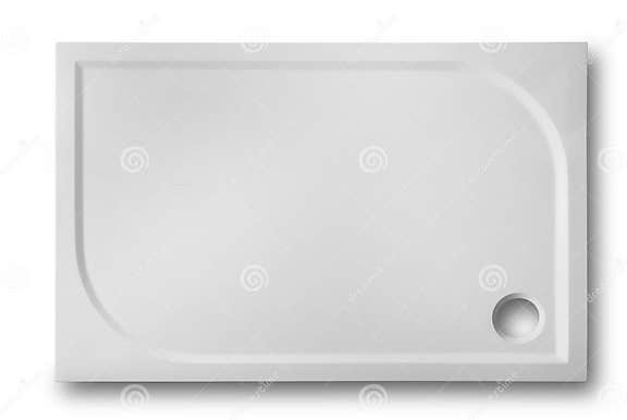 White Rectangular Modern Shower Tray in the Bathroom of an Artificial ...