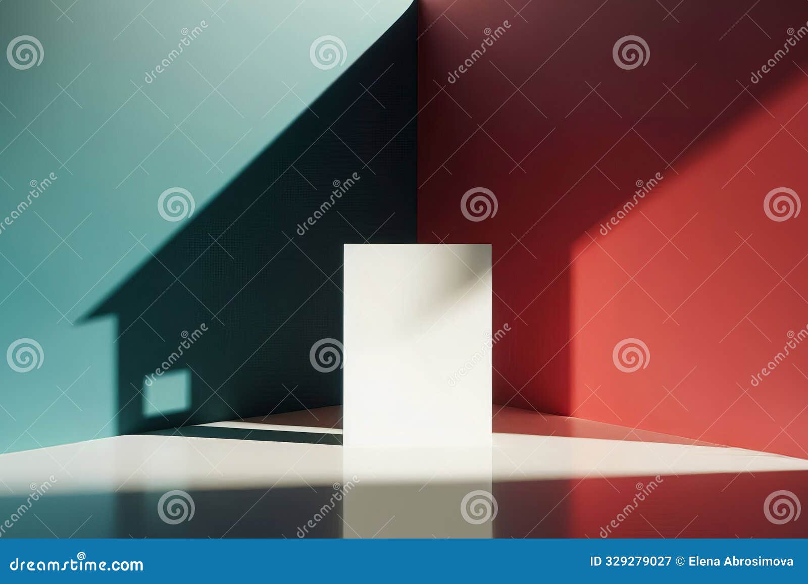White Rectangular Object Standing Upright, Casting House-shaped Shadow ...