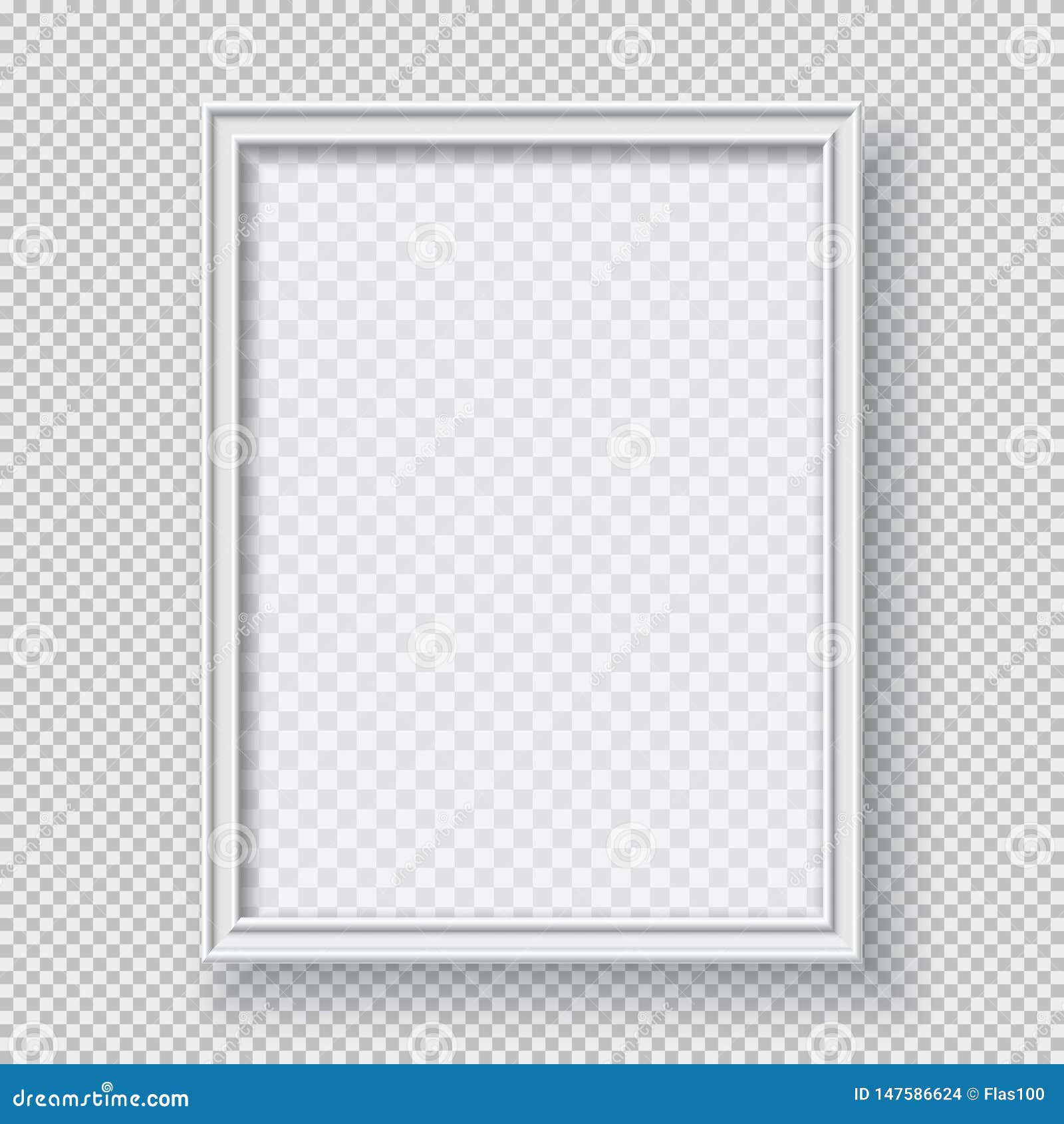 White Rectangular Paper or Plastic Frame with Soft Shadow for Text or ...