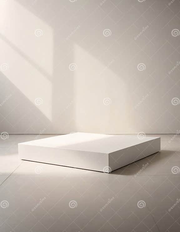 White Rectangular Pedestal for Product Display - Against a Wall ...