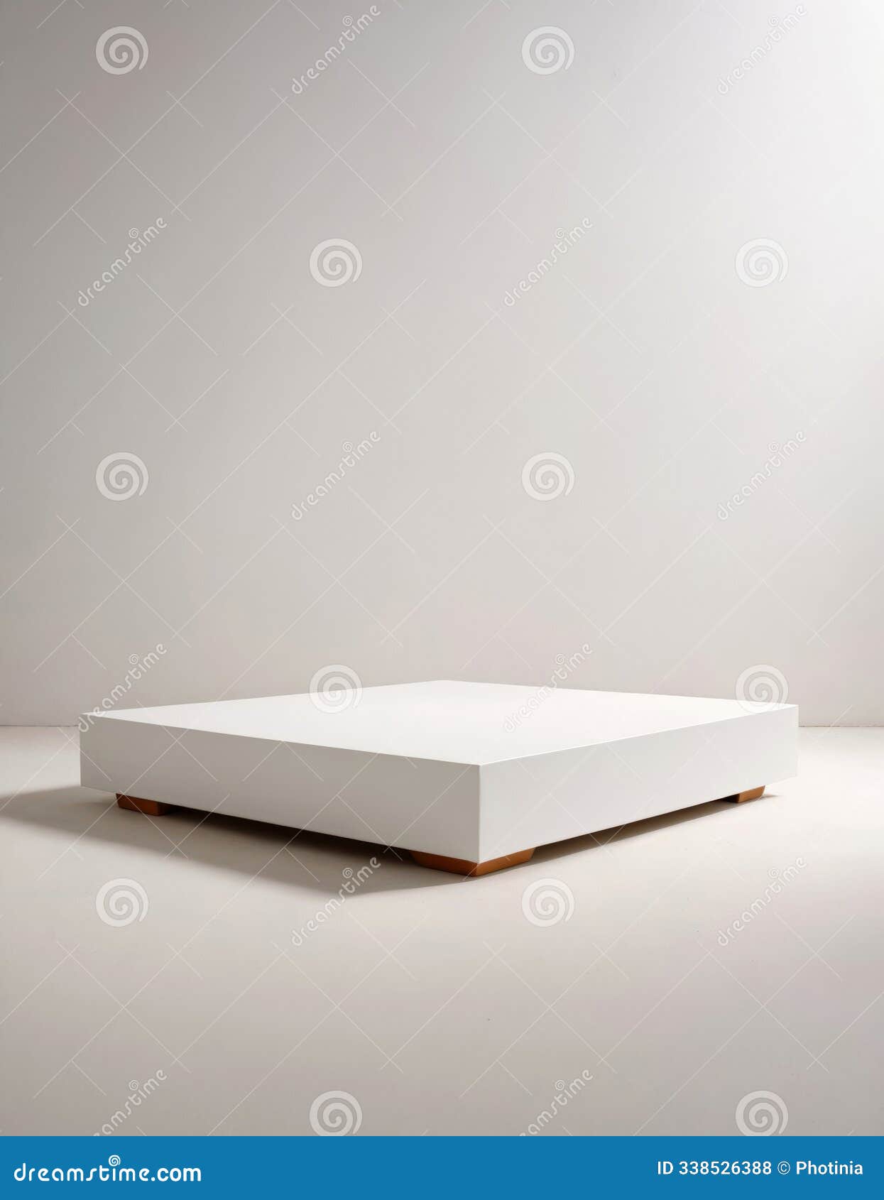 White Rectangular Pedestal for Product Display, in a Bright Room Stock ...