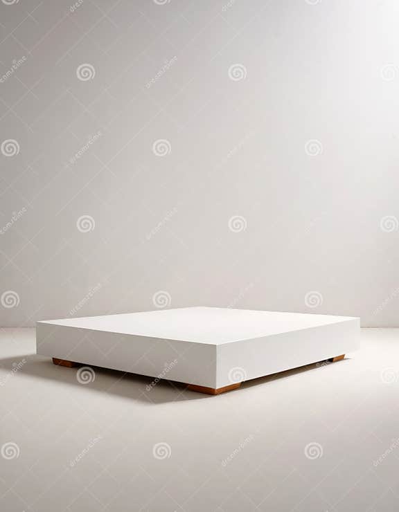 White Rectangular Pedestal for Product Display, in a Bright Room Stock ...