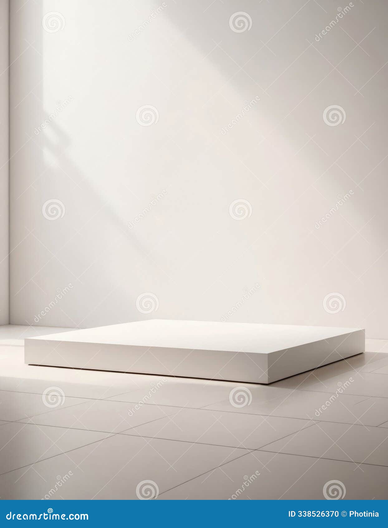 White Rectangular Pedestal for Product Display - on the Floor Stock ...
