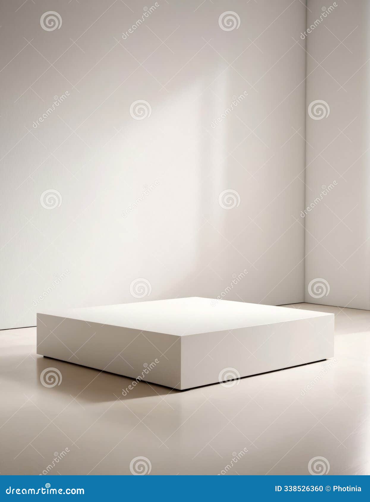 White Rectangular Pedestal for Product Display - on a Light Background ...