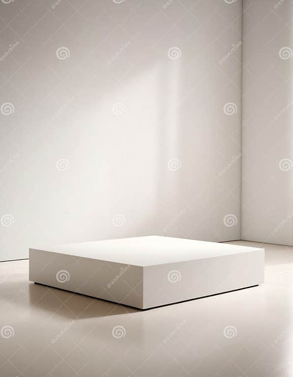 White Rectangular Pedestal for Product Display - on a Light Background ...