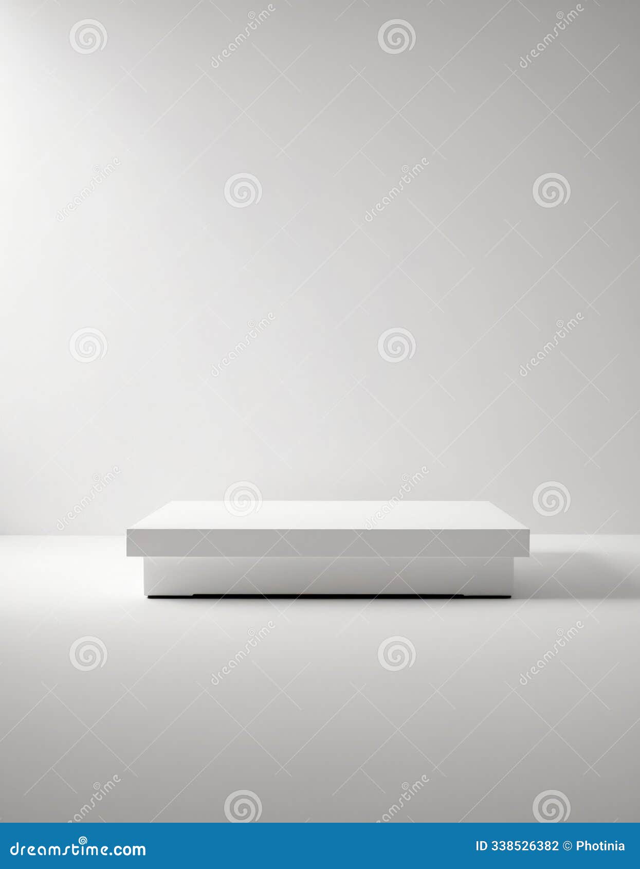 White Rectangular Pedestal for Product Display, on a Light Background ...
