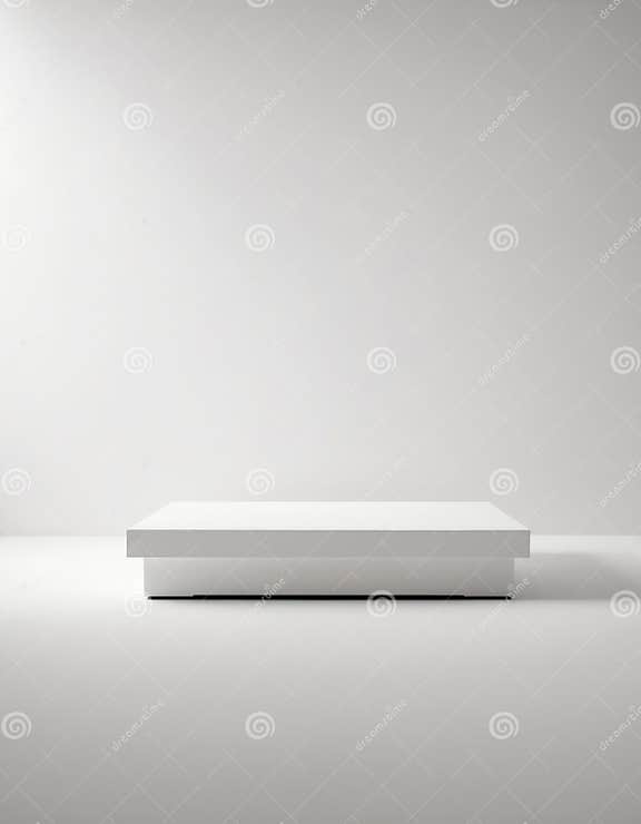 White Rectangular Pedestal for Product Display, on a Light Background ...