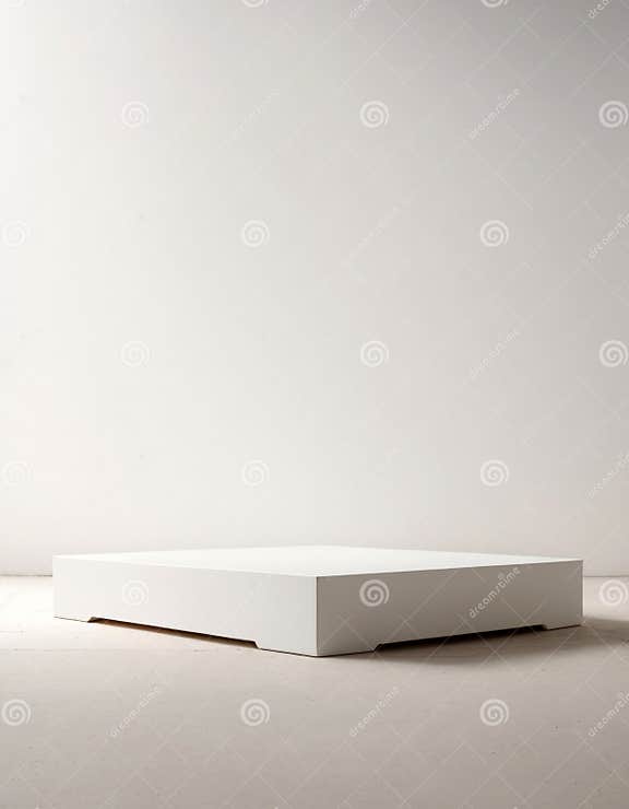 White Rectangular Pedestal for Product Display - on a Light-colored ...