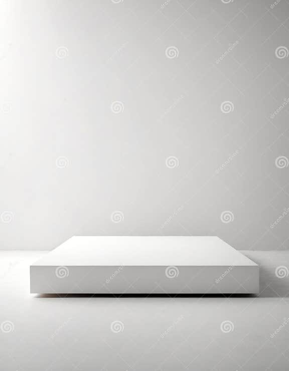White Rectangular Pedestal for Product Display, on White Background ...