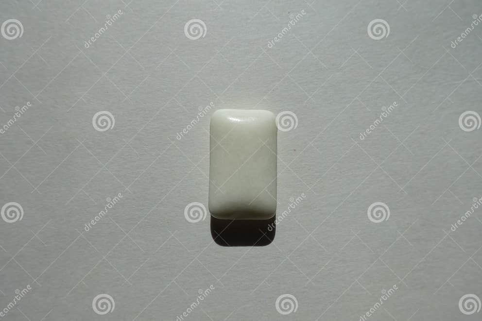 1 White Piece of Chewing Gum from Above Stock Photo - Image of objects ...