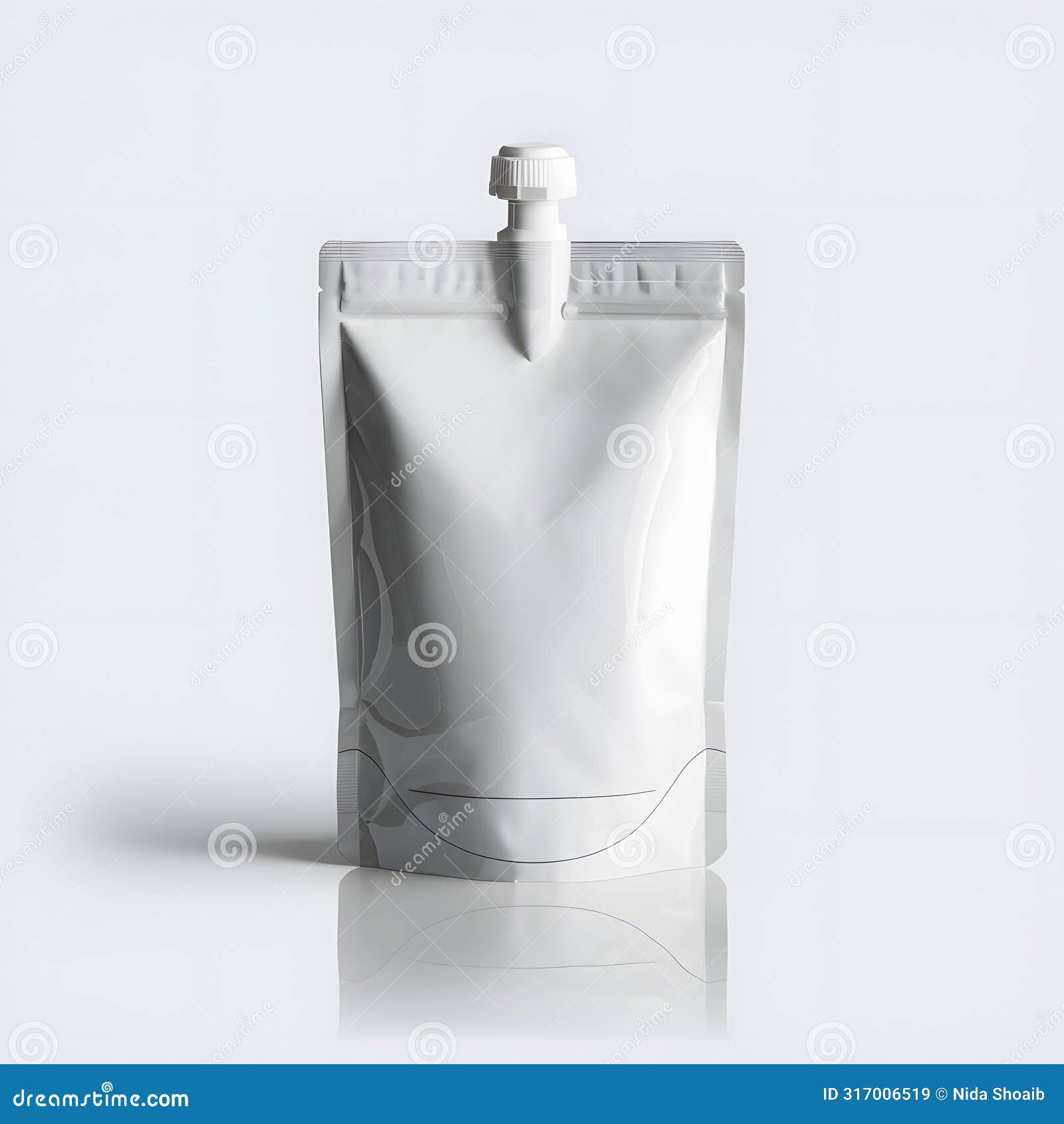 White Rectangular Pouch with Rounded Corner and Cap for Sealing/pouring ...
