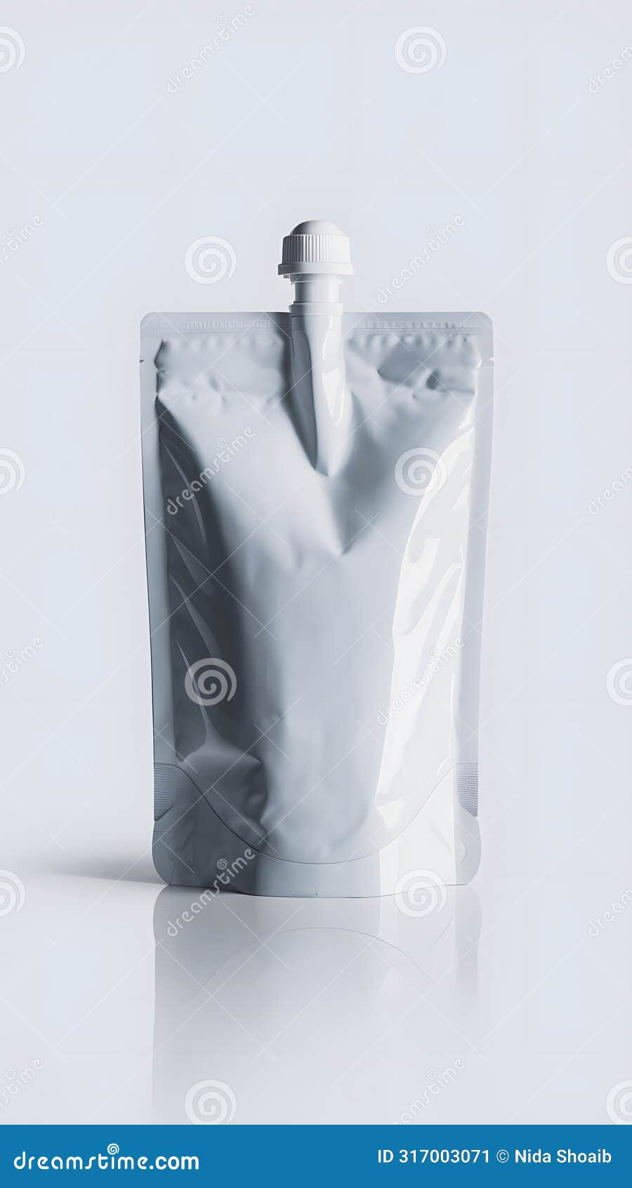 White Rectangular Pouch with Rounded Corner and Cap for Sealing/pouring ...