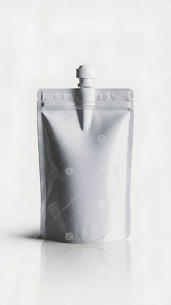 White Rectangular Pouch with Rounded Corner and Cap for Sealing/pouring ...