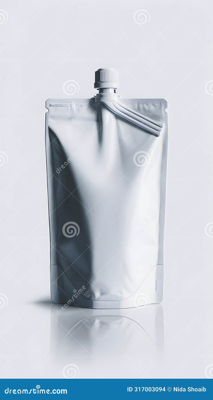 White Rectangular Pouch with Rounded Corner and Cap for Sealing/pouring ...