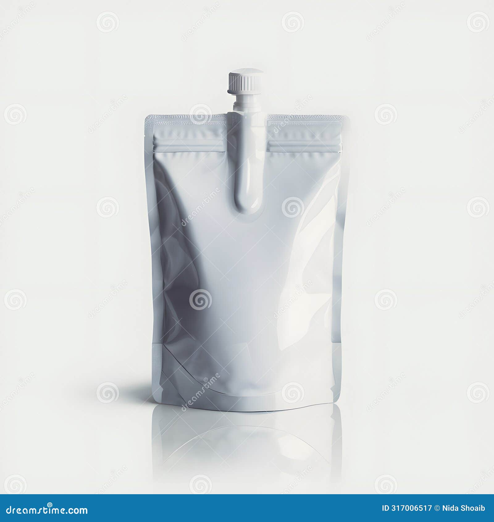 White Rectangular Pouch with Rounded Corner and Cap for Sealing/pouring ...