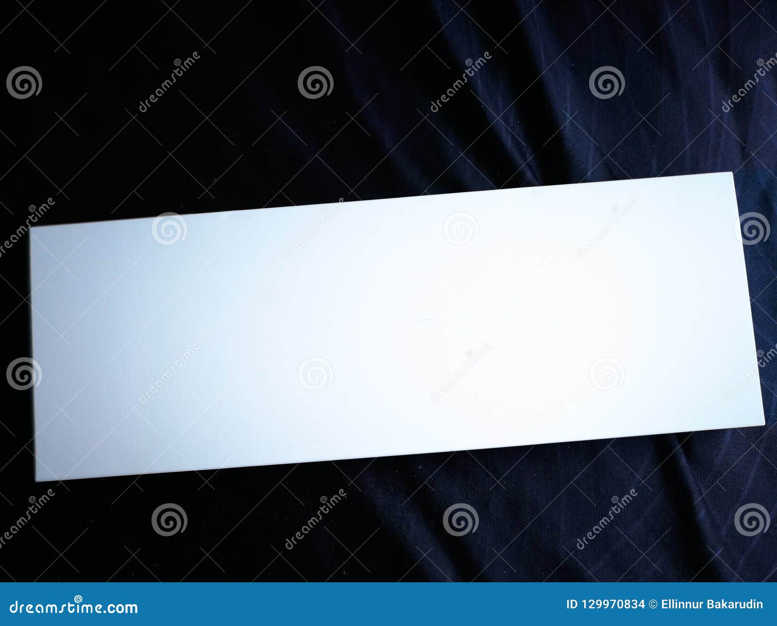 White Rectangular Shaped Board on a Black Background. Stock Photo ...