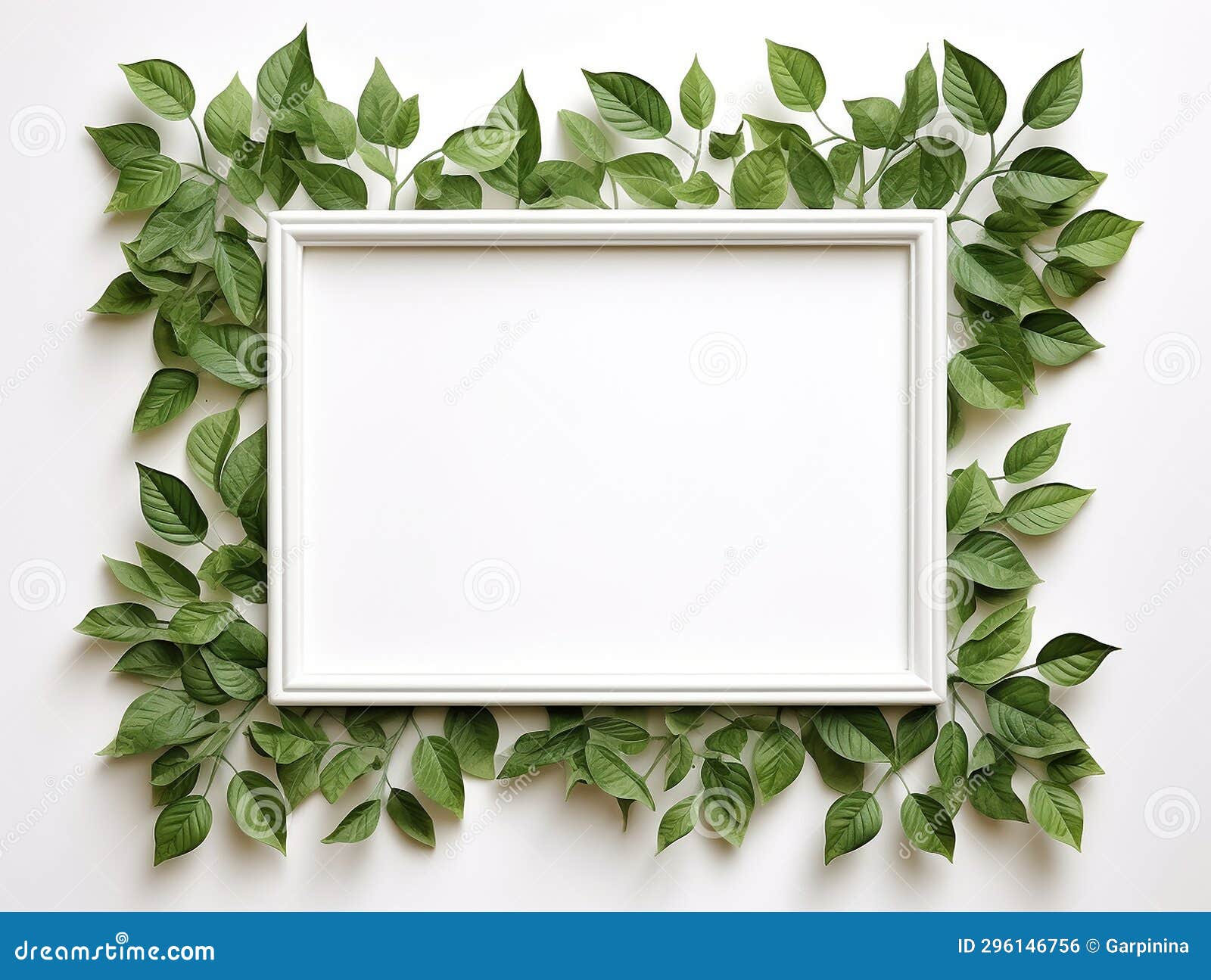 White Rectangular-shaped Frame Surrounded by Jungle-style Leaf ...
