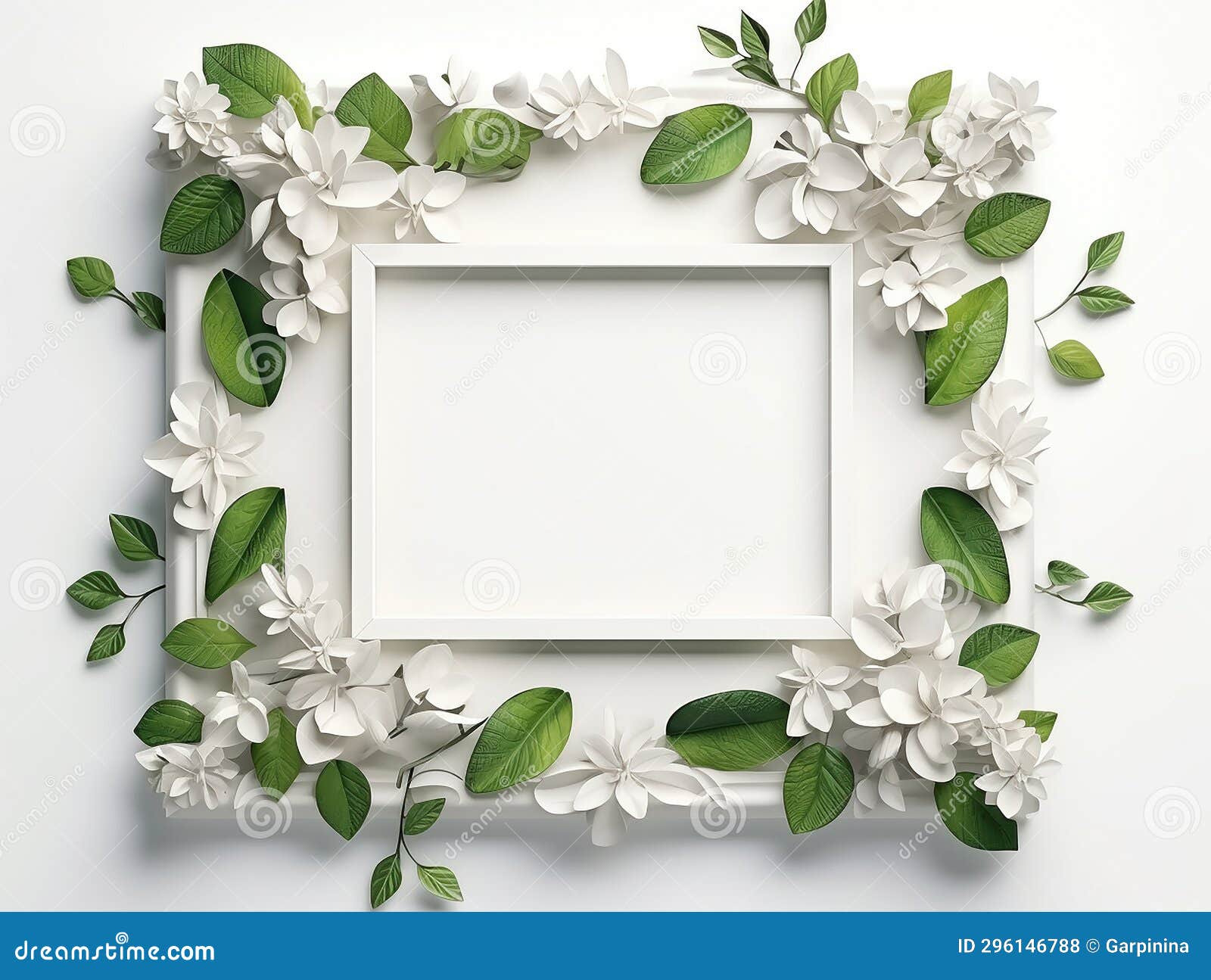 White Rectangular-shaped Frame Surrounded by Jungle-style Leaf ...