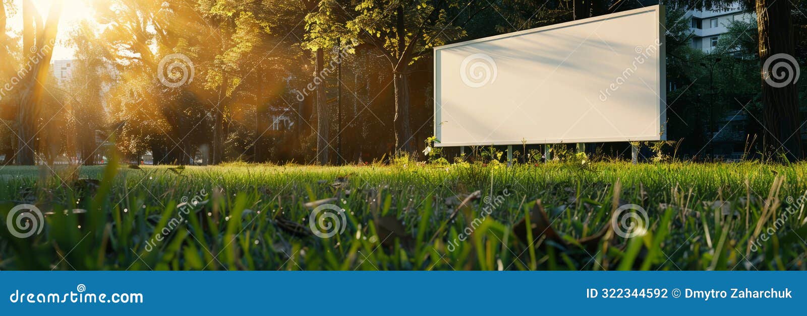 White Rectangular Signboard on a Grassy Roadside, Ready for ...