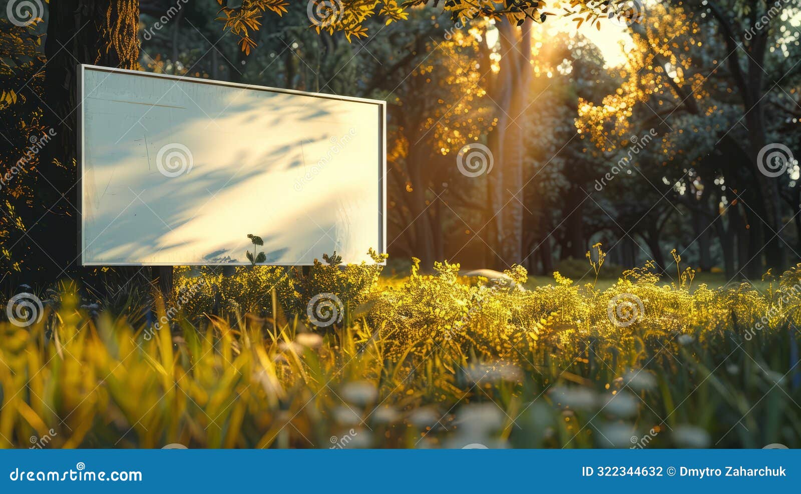White Rectangular Signboard on a Grassy Roadside, Ready for ...
