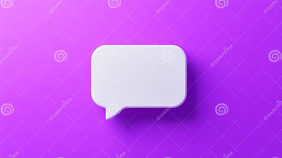 White Rectangular Speech Bubble on Smooth Purple Background Creates a ...