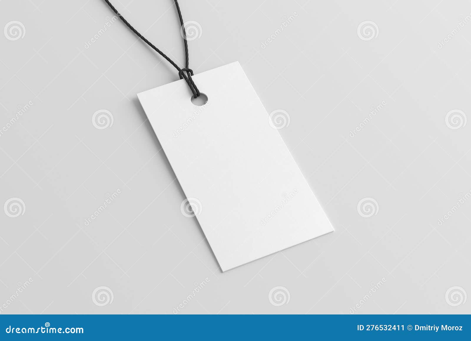 White Rectangular Tag Mockup on White Background. Side View Stock ...