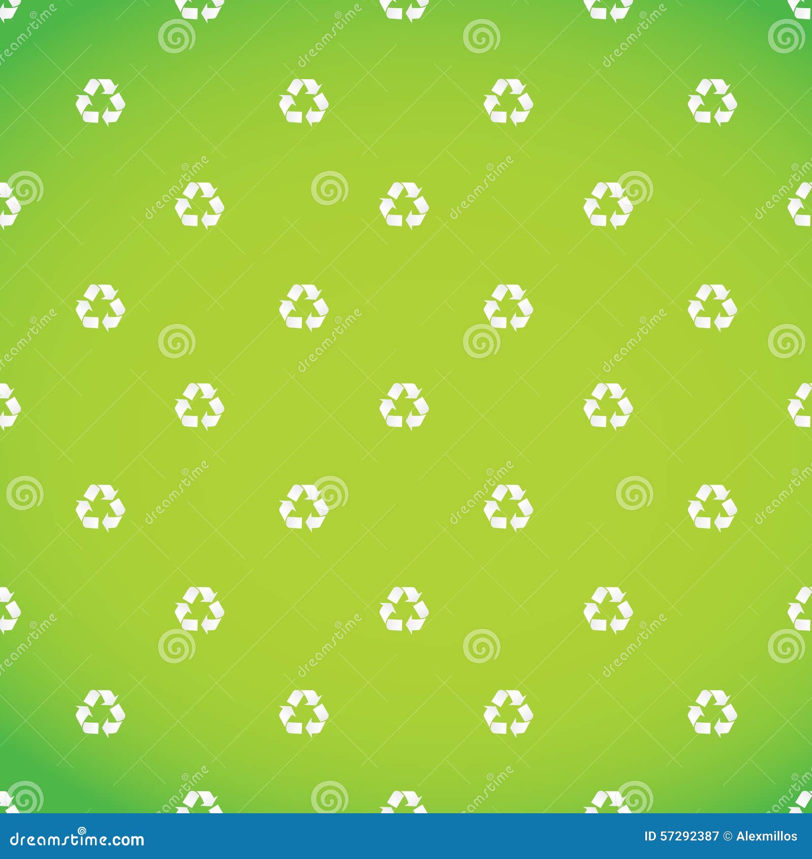 White Recycle Symbol Pattern Green Background Stock Illustration ...