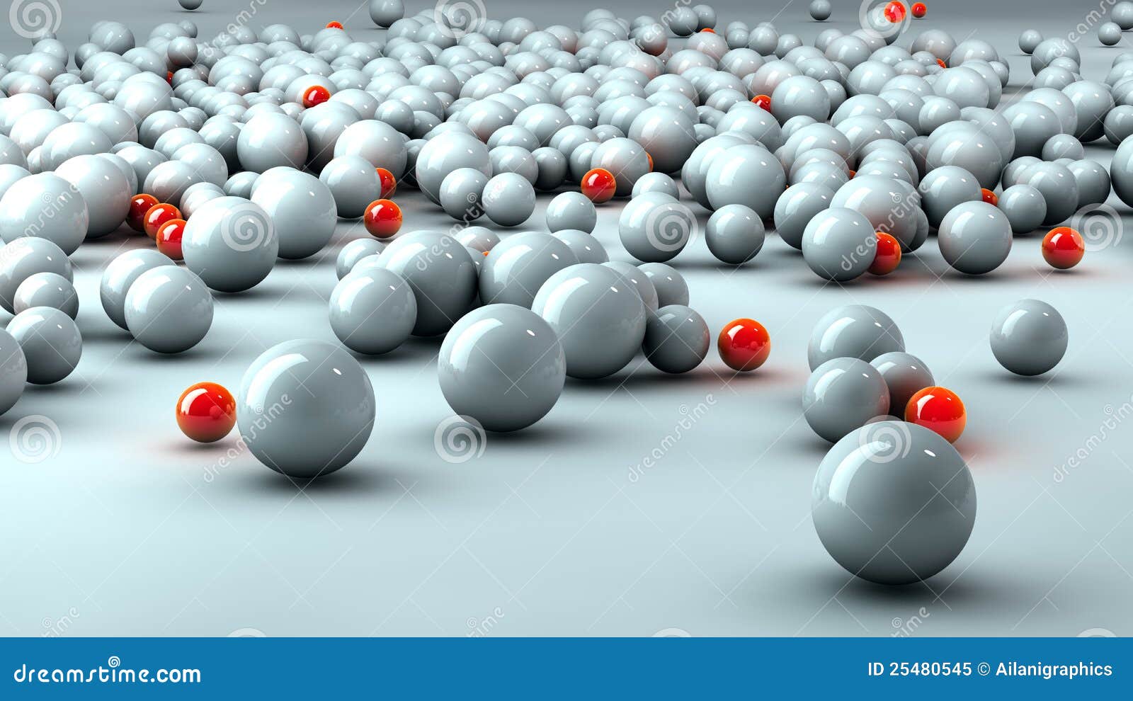 White and red 3D spheres stock illustration. Illustration of chaos ...