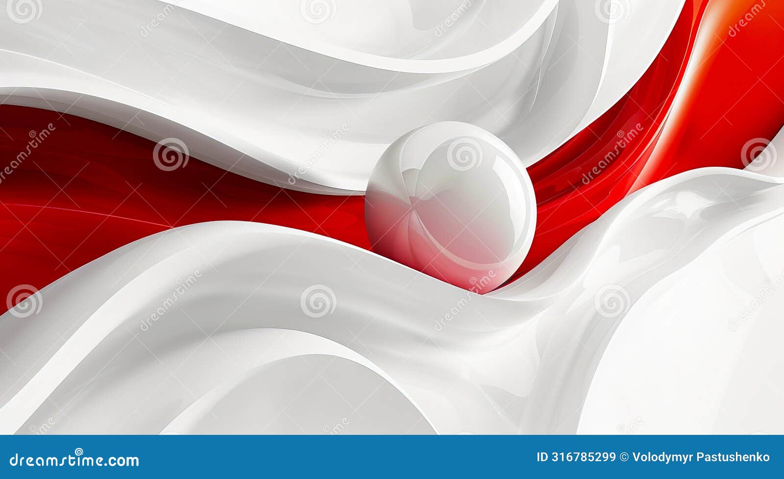 A White and Red Abstract Background with a Ball Stock Image - Image of ...