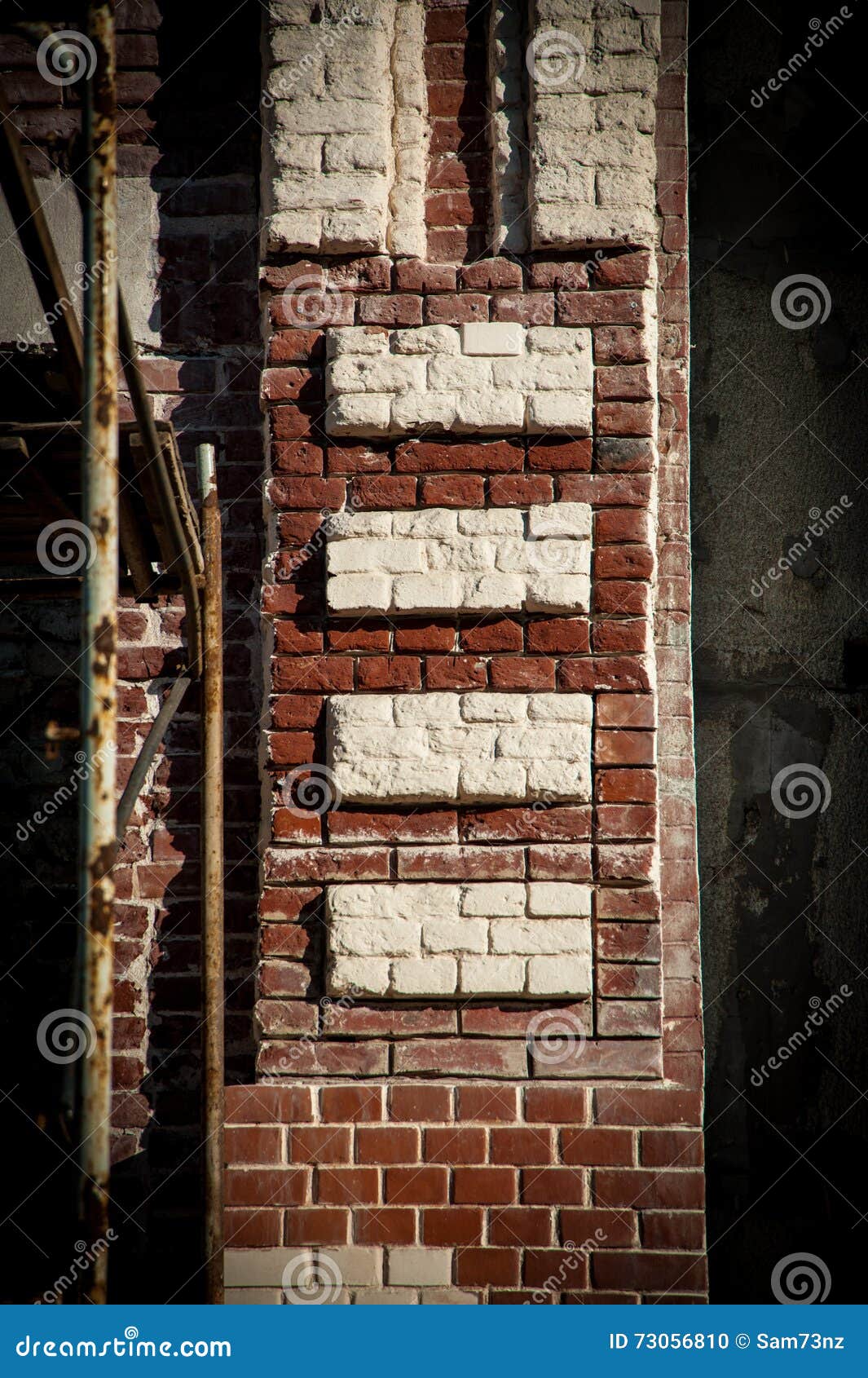 White and red bricks stock photo. Image of vertical, white - 73056810