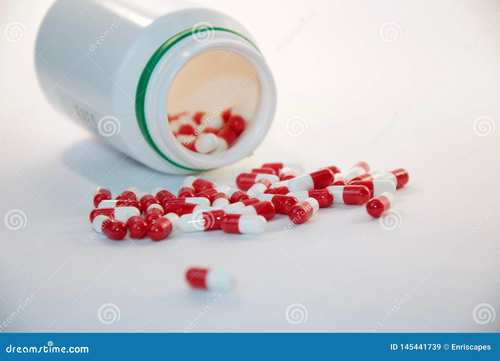 White and red capsules stock image. Image of white, medication - 145441739