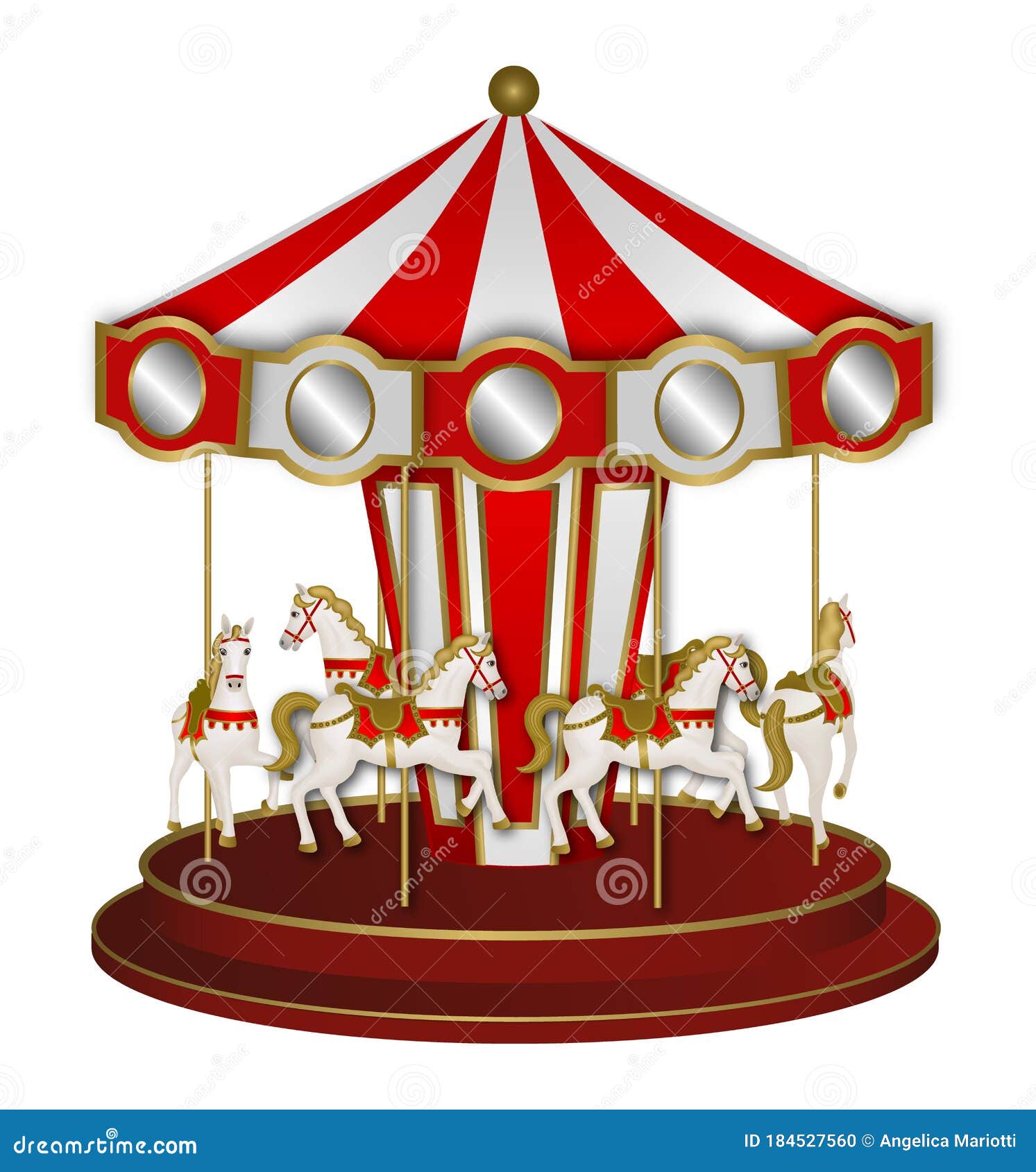 Funfair Horses Carousel Advertising Poster Vector | CartoonDealer.com ...