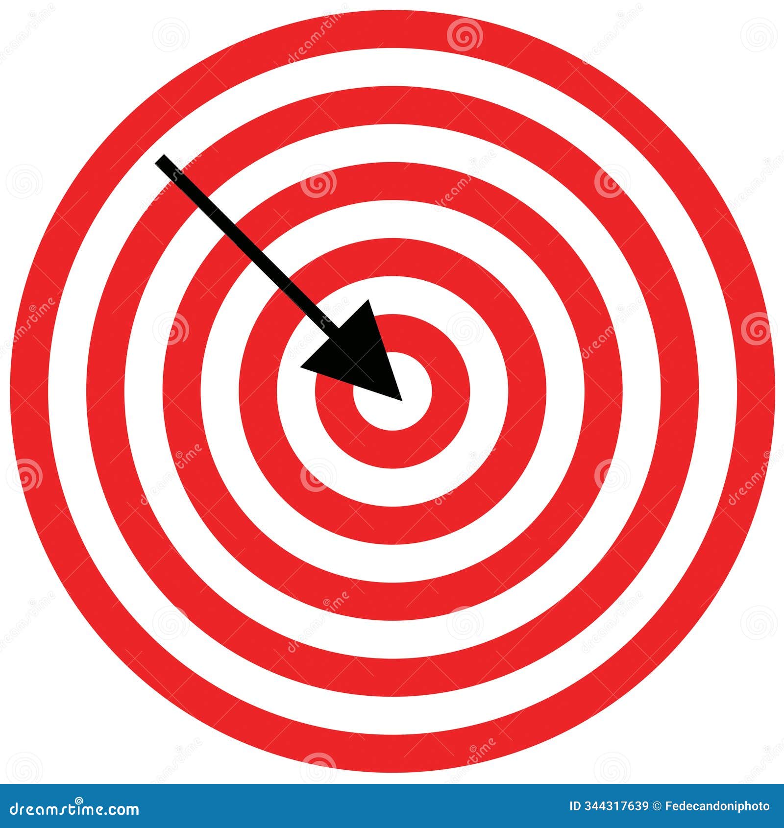 White and Red Concentric Circles Resembling a Target with an Arrow ...