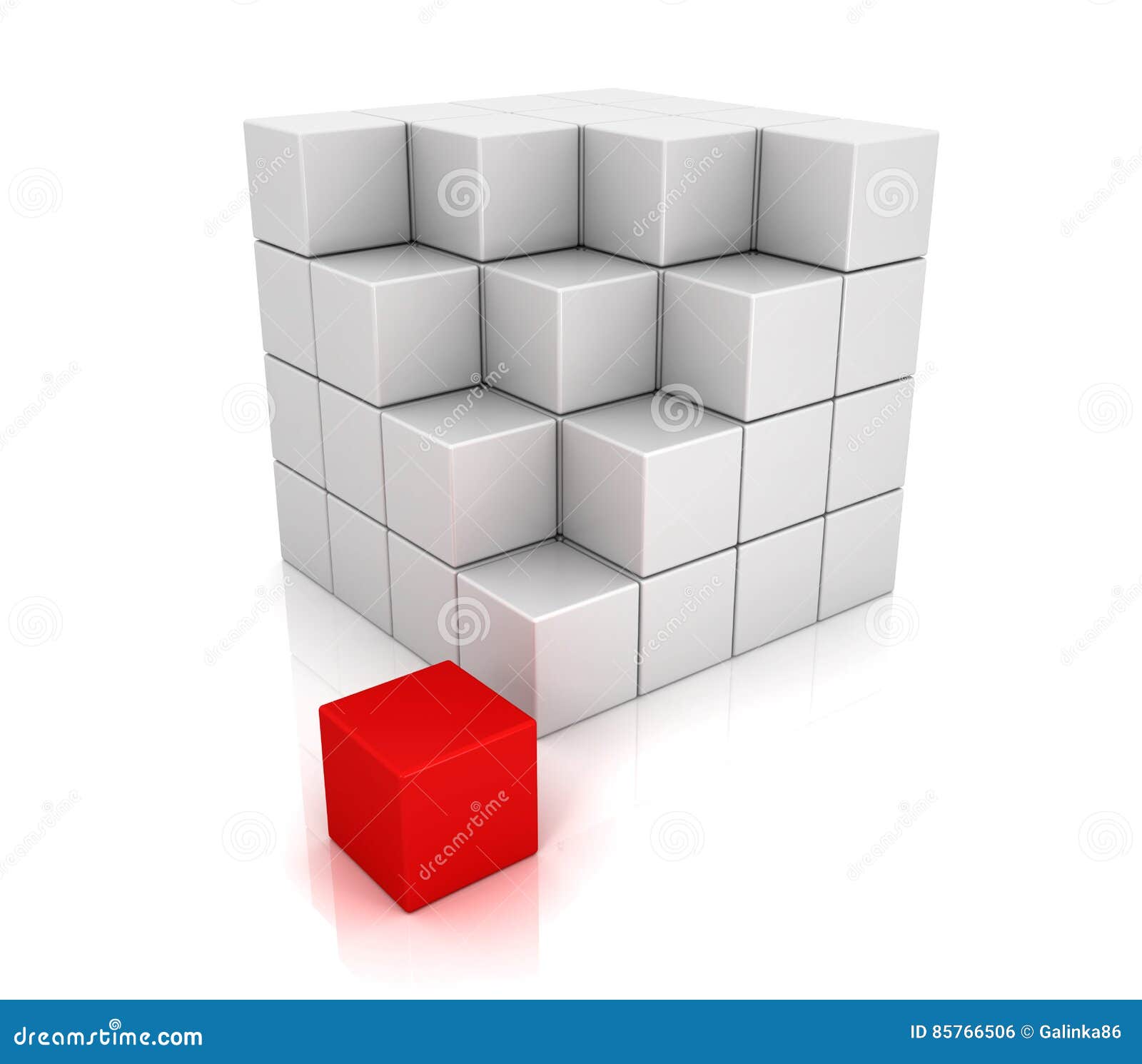 White and red cubes 3d stock illustration. Illustration of assembling ...