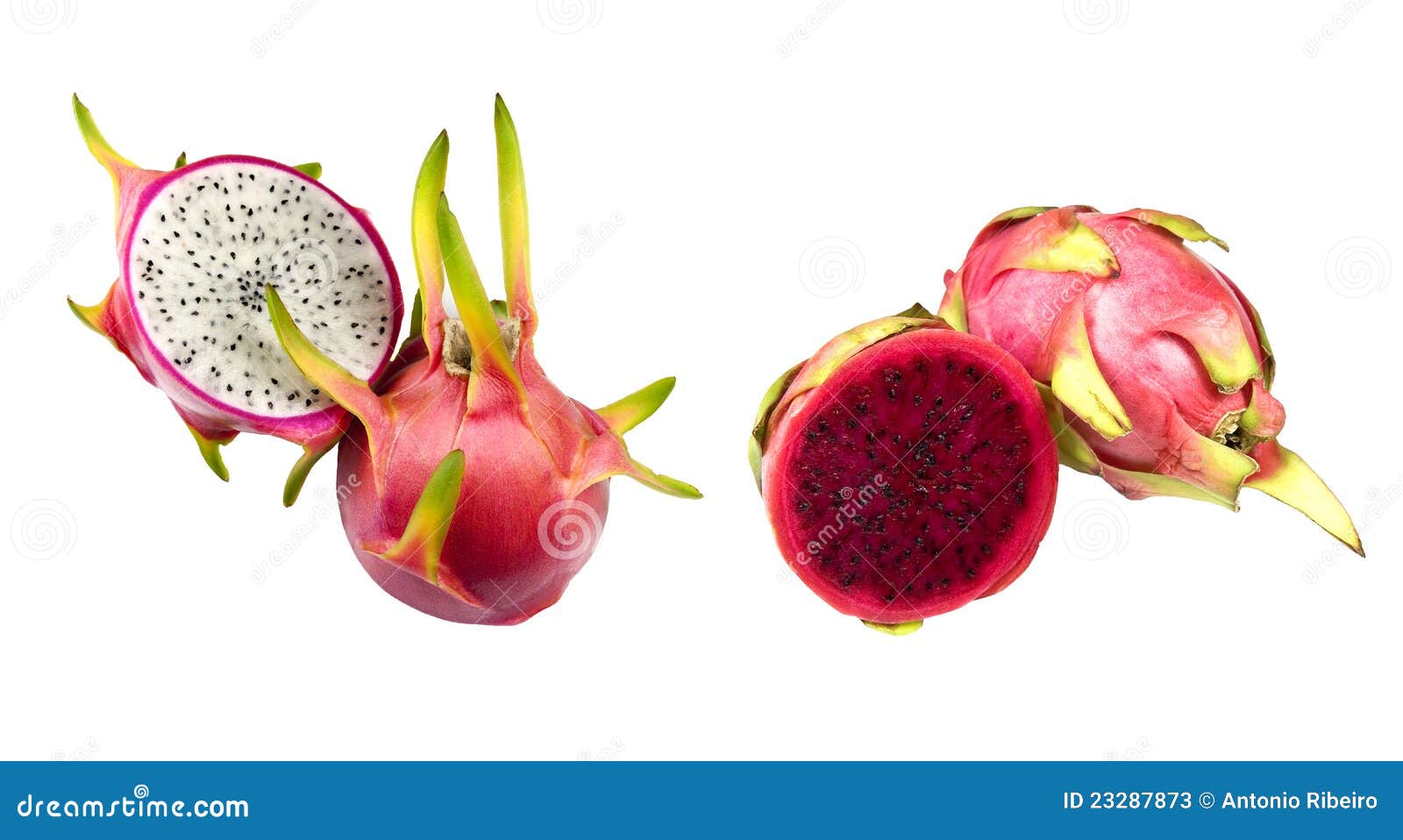 White and Red Dragon Fruit (Pitaya) Stock Image - Image of natural ...