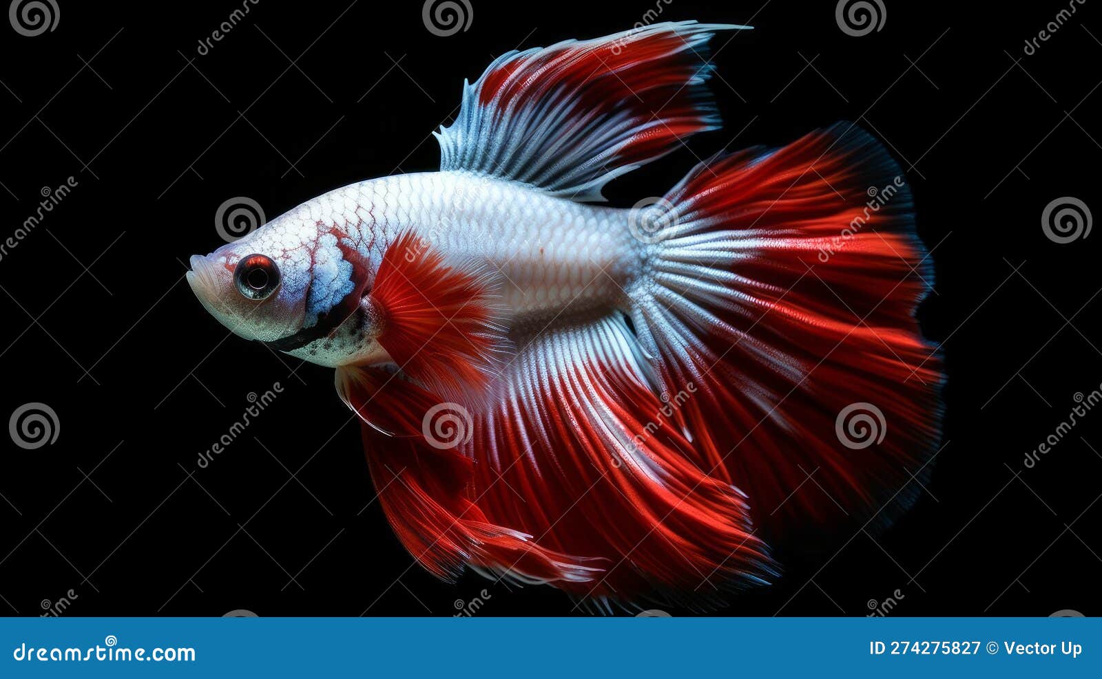 White And Red Dumbo Betta Fish. Generative AI Royalty-Free Stock ...