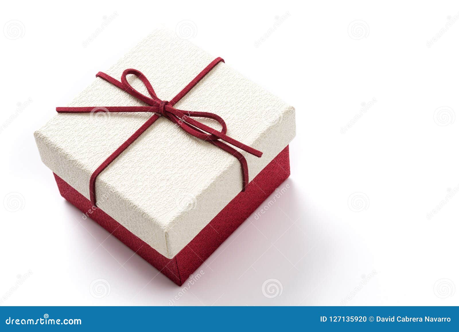 White and Red Gift Box Isolated on White Background. Stock Photo ...