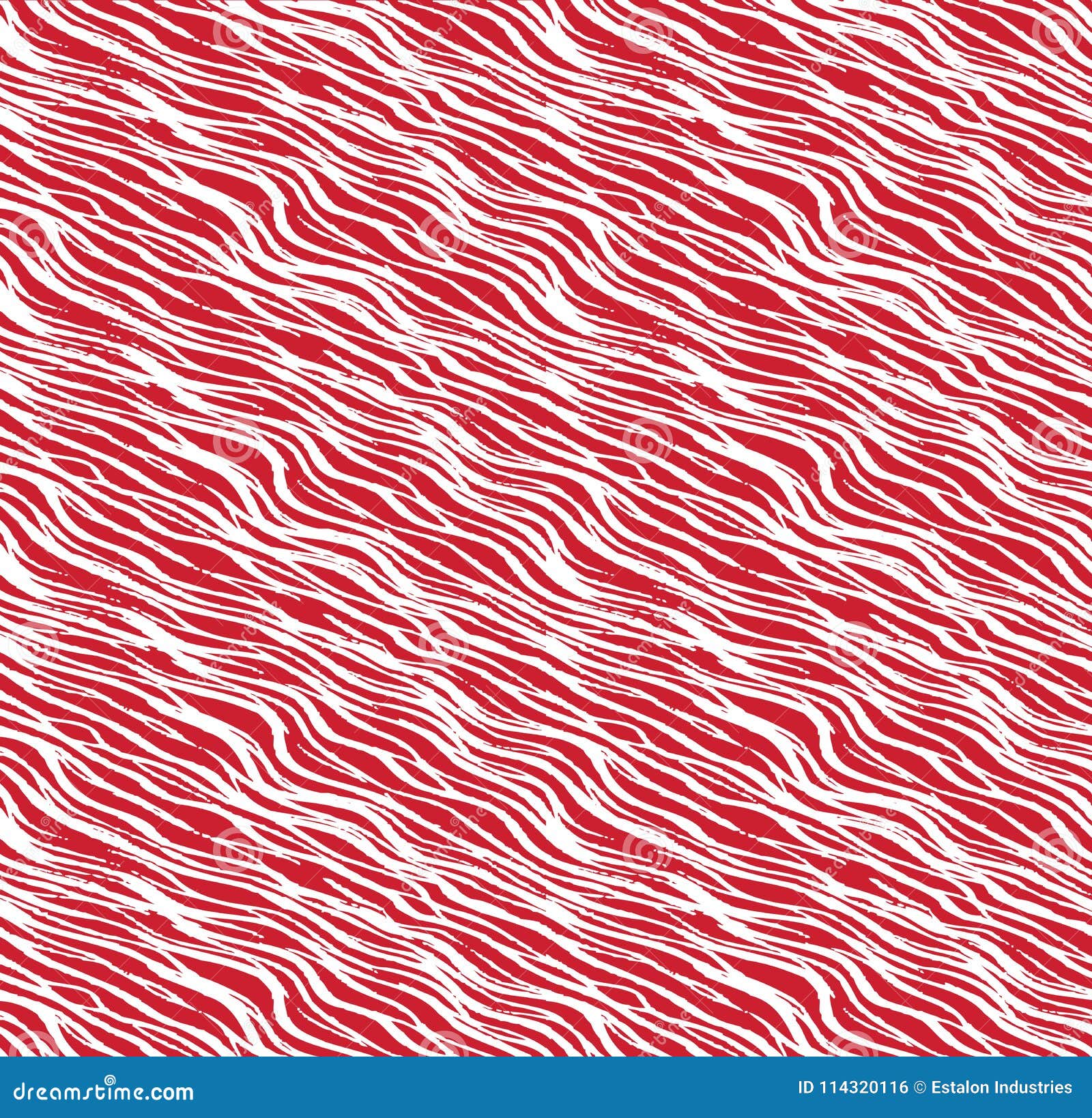 White on Red Hand Drawn Wavy Line Seamless Repeat Pattern Background ...