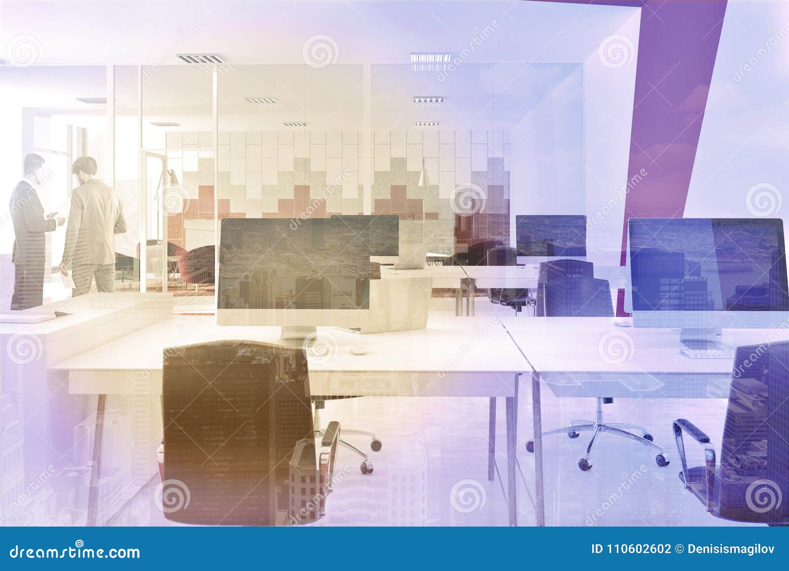 Red and White Modern Office, Front Toned Stock Photo - Image of mock ...