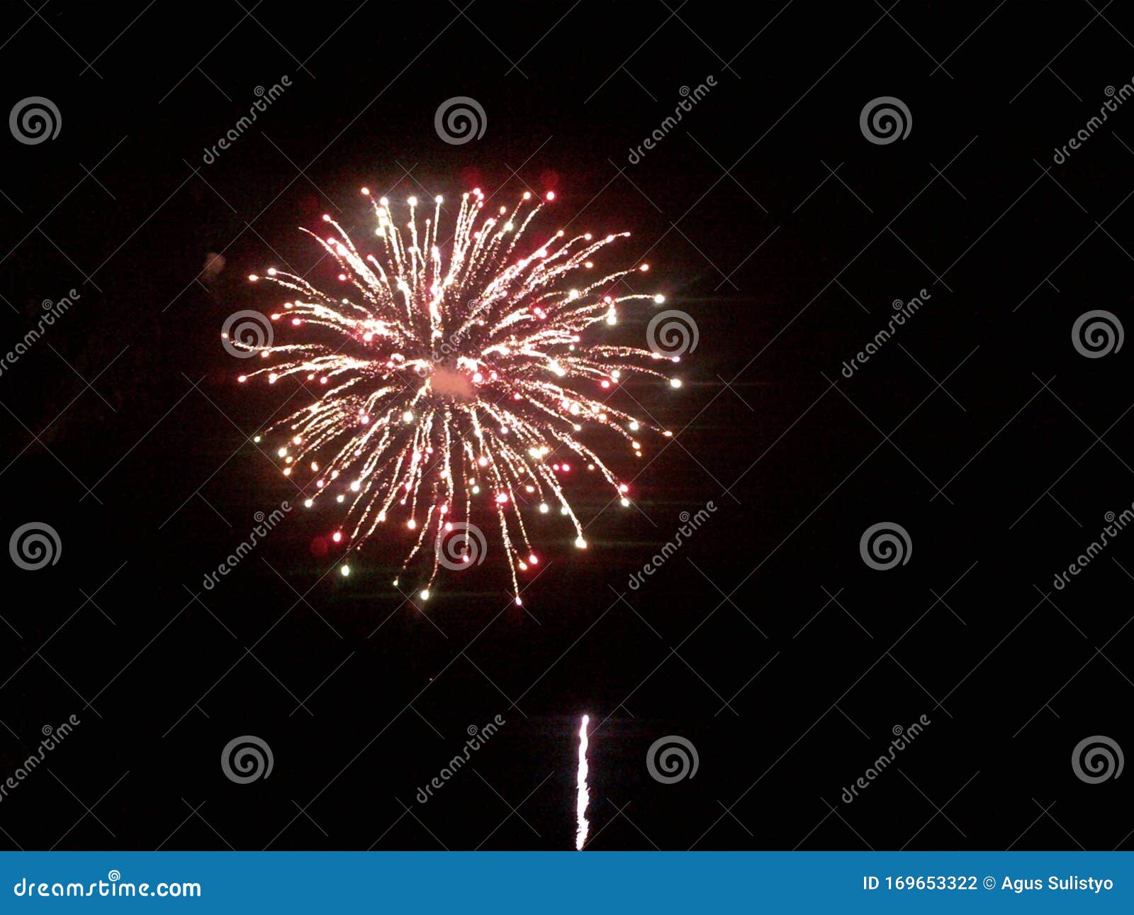 White Red Orange Fireworks at Night Stock Photo - Image of night ...