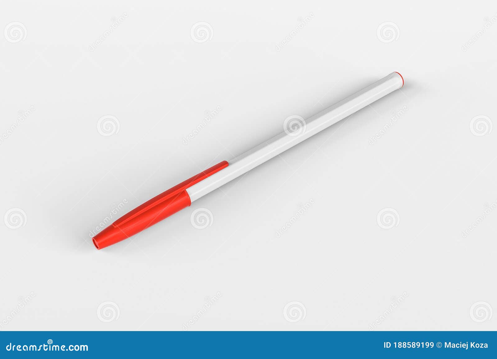 Classic Simple White-red Pen Stock Illustration - Illustration of ...