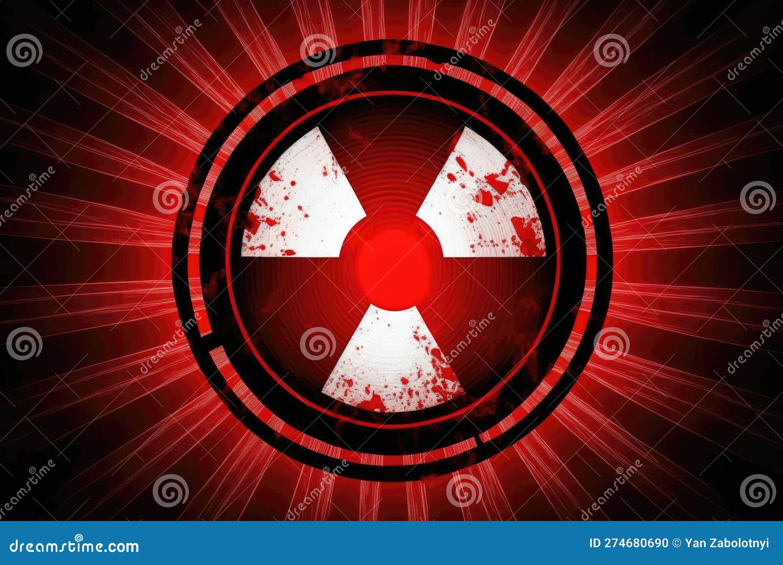 White and Red Radiation Hazard Symbol. Generative AI Stock Illustration ...